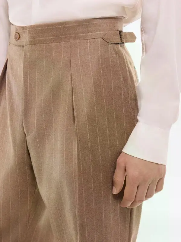 FURSAC Pinstripe Pleated Wide-leg Trousers