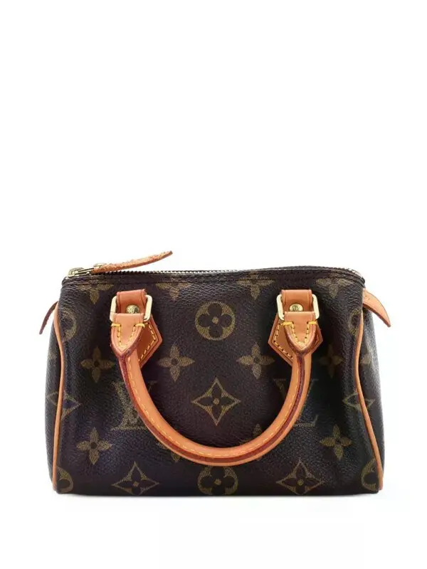 LOUIS VUITTON Speedy Mini Hl Handbag Monogram Canvas Satchel - Brown