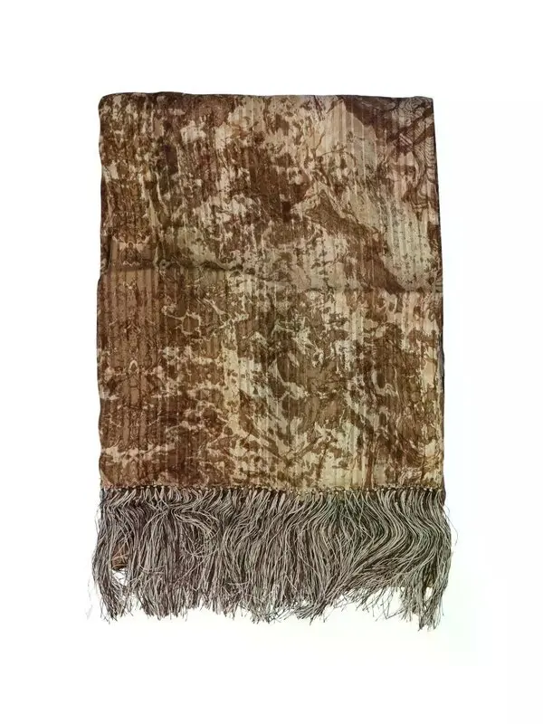 Valentino Garavani Abstract-print Fringed Scarf