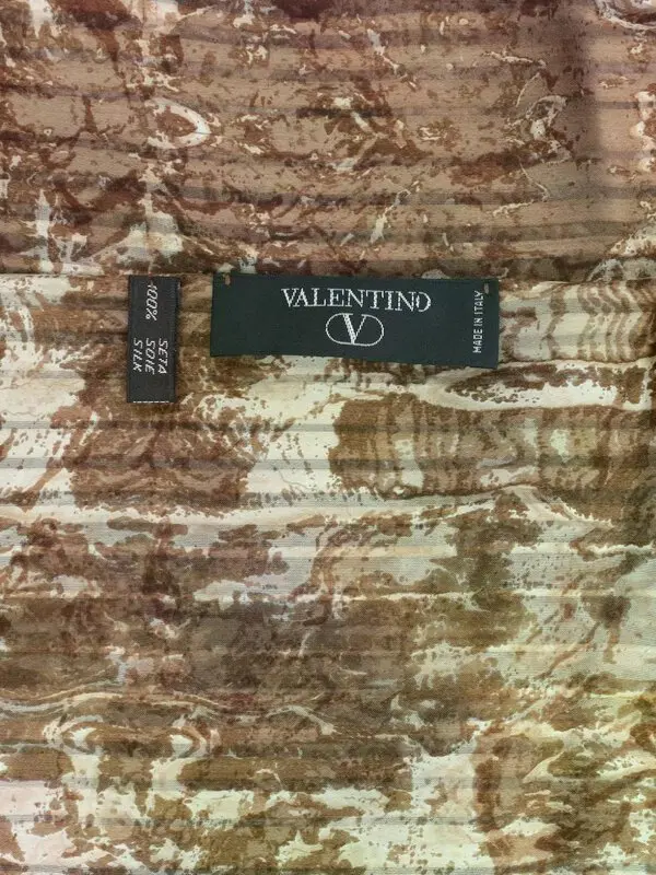 Valentino Garavani Abstract-print Fringed Scarf