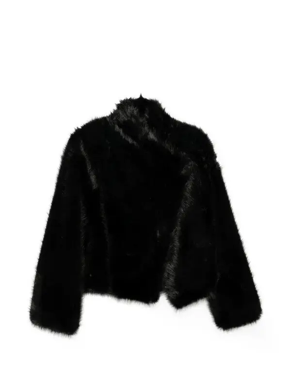 B&B COUTURE Faux-fur Funnel Neck Coat