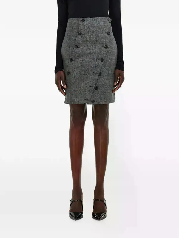 FERRAGAMO Button Detailed Straight Cut Skirt