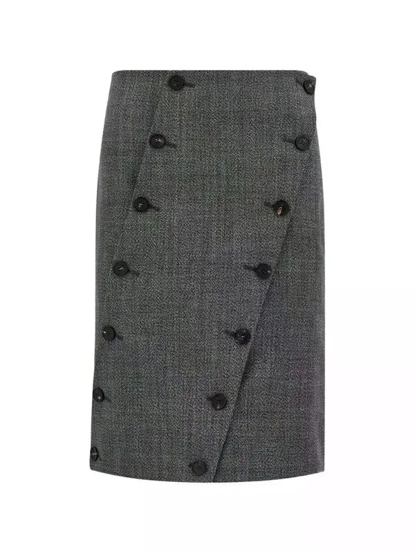 FERRAGAMO Button Detailed Straight Cut Skirt