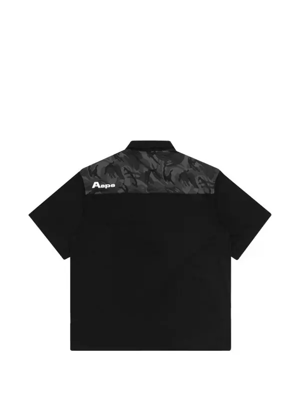 AAPE BY *A BATHING APE Logo-print Zip-fastening Polo Shirt - Black