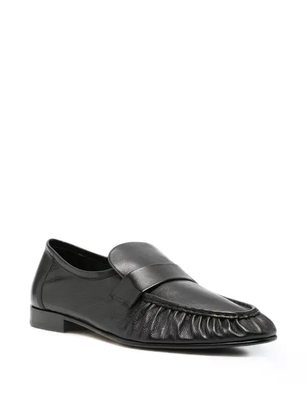 THE ROW Ruched Leather Loafers
