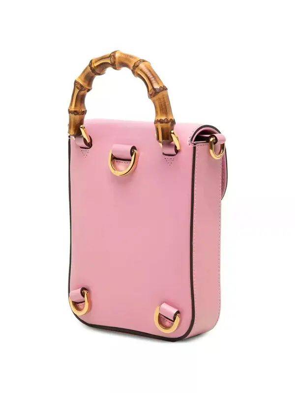 Gucci Calfskin Bamboo Top Handle Satchel - Pink