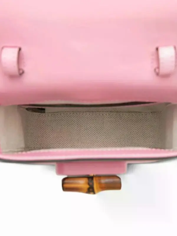 Gucci Calfskin Bamboo Top Handle Satchel - Pink