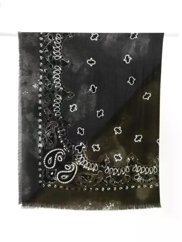 Destin Paisley-print Frayed Scarf