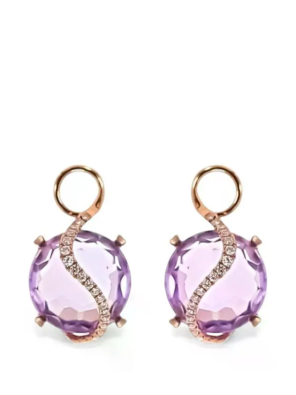 LISA NIK Rose Gold Quartz And Diamond Earring Charms