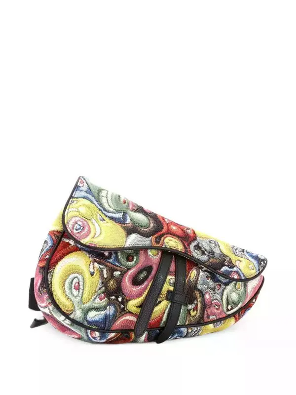 Dior Kenny Scharf Saddle Jacquard Crossbody Bag - Multicolour
