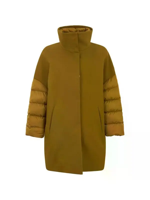 Herno Quilted Sleeve Funnel-neck Coat