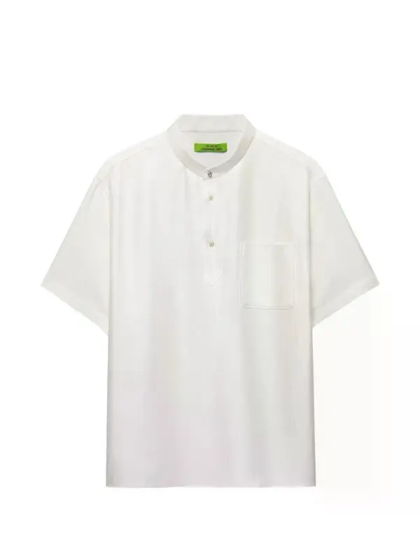 Shanghai Tang Herringbone-weave Short-sleeved Polo Shirt