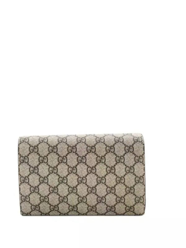 Gucci Dionysus Chain Wallet Gg Coated Canvas Small Crossbody Bag - Brown