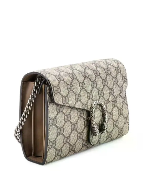 Gucci Dionysus Chain Wallet Gg Coated Canvas Small Crossbody Bag - Brown