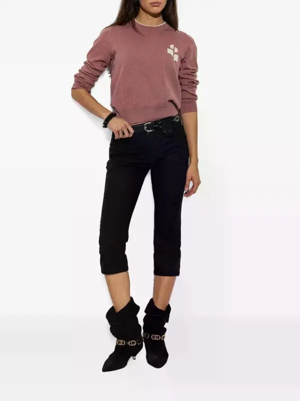 MARANT ETOILE Lanta Logo-intarsia Sweater - Pink