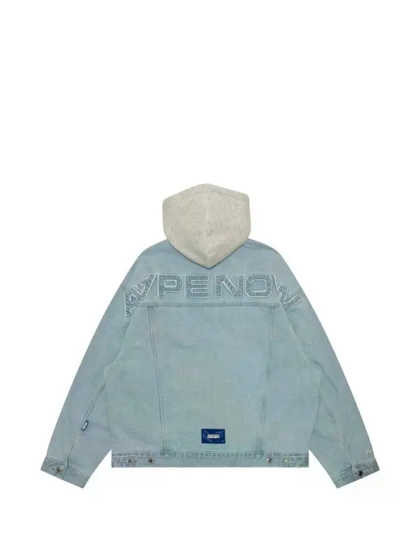 AAPE BY *A BATHING APE Moonface Logo Hooded Denim Jacket
