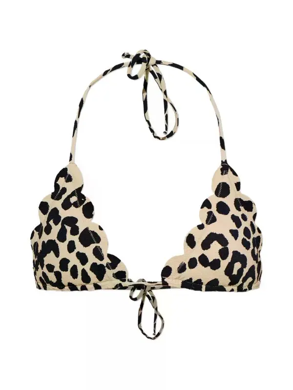 Marysia Broadway Scalloped Leopard-print Bikini Top