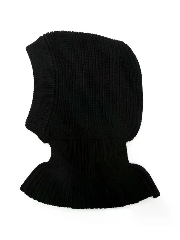 LEMAIRE Ribbed Knit Balaclava - Black