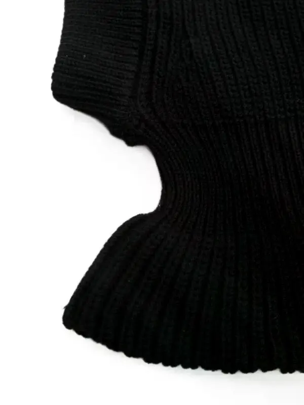 LEMAIRE Ribbed Knit Balaclava - Black