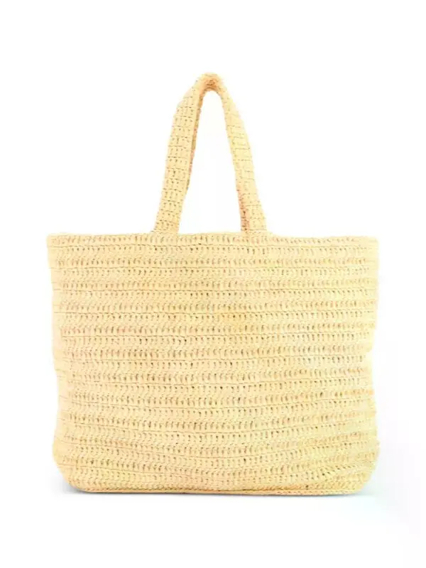 Saint Laurent Rive Gauche Raffia Tote Bag - Neutrals