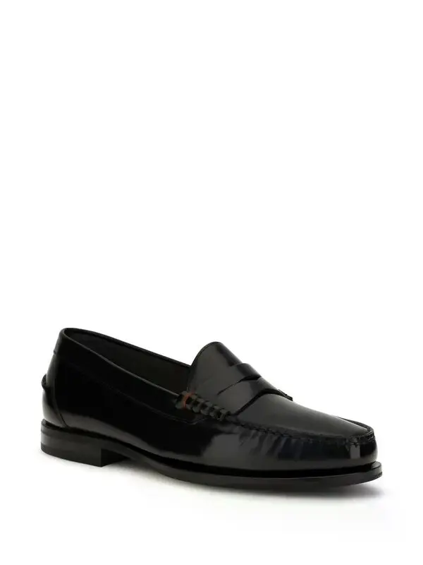 Santoni Polished Leather Loafers