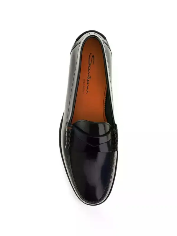 Santoni Polished Leather Loafers