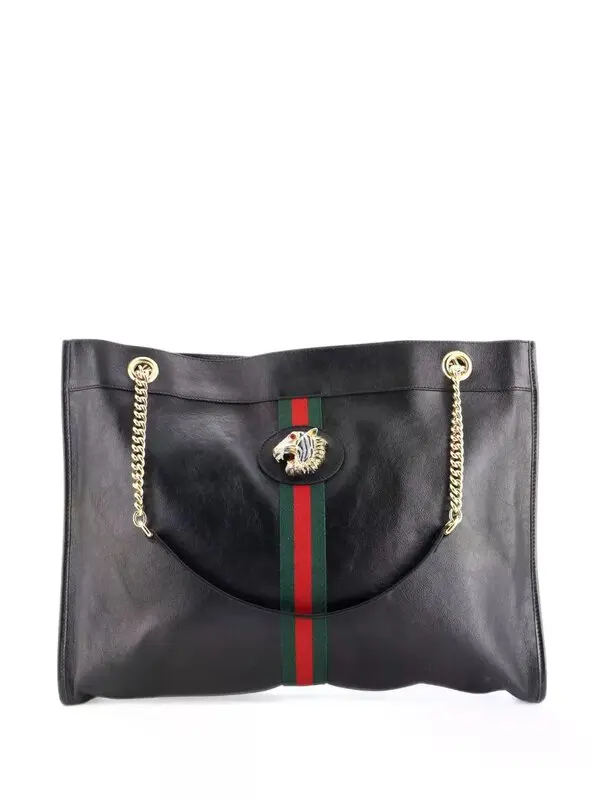 Gucci Rajah Chain Leather Large Tote Bag