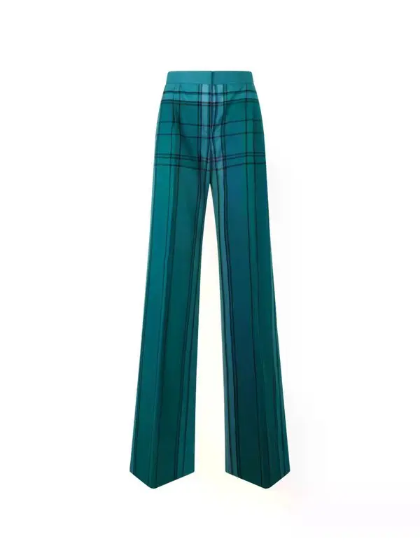 Alberta Ferretti Checked Wide-leg Trousers