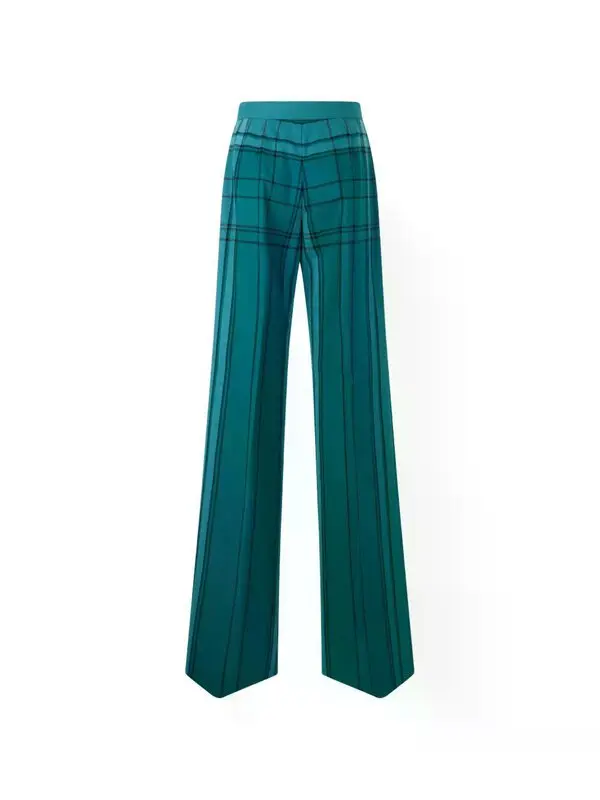 Alberta Ferretti Checked Wide-leg Trousers