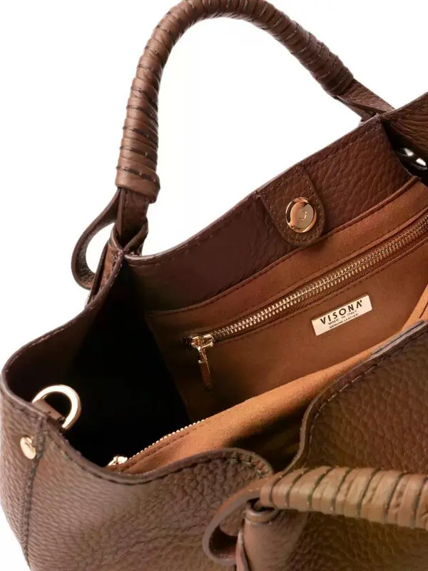 VISONA` Visona Mia Leather Tote Bag - Brown