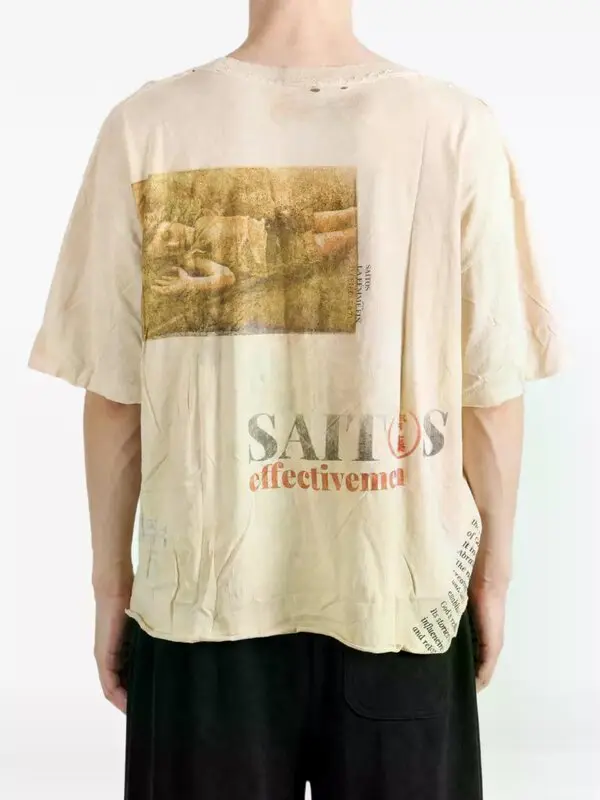 SAITOS Graphic-print Distressed T-shirt
