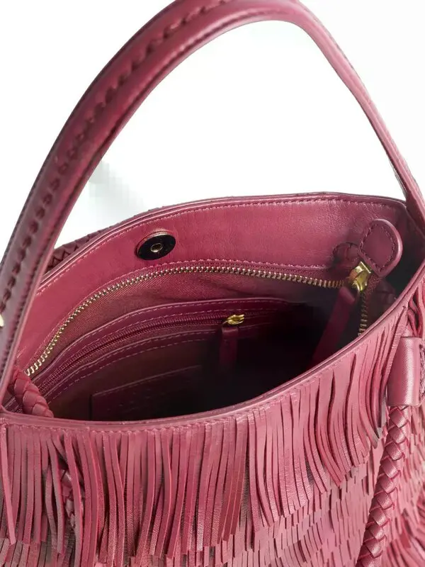 VISONA` Diletta Fringed Shoulder Bag - Red