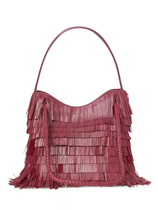 VISONA` Visona Diletta Fringed Shoulder Bag - Red