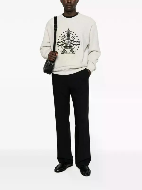 Kenzo Eiffel Tower Motif Sweatshirt - Neutrals