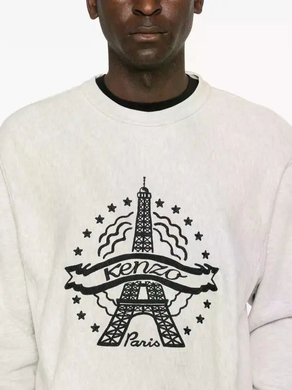 Kenzo Eiffel Tower Motif Sweatshirt - Neutrals