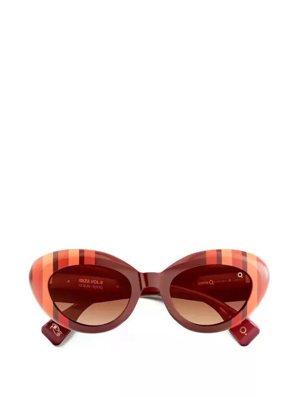 ETNIA BARCELONA Oval Striped Frame Sunglasses - Brown