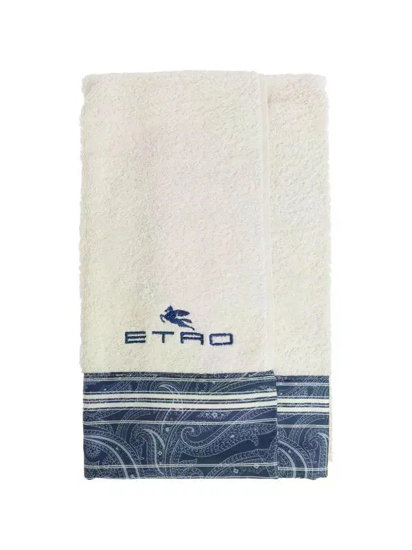 Etro Paisley-print Logo-embroidered Towels Set - White