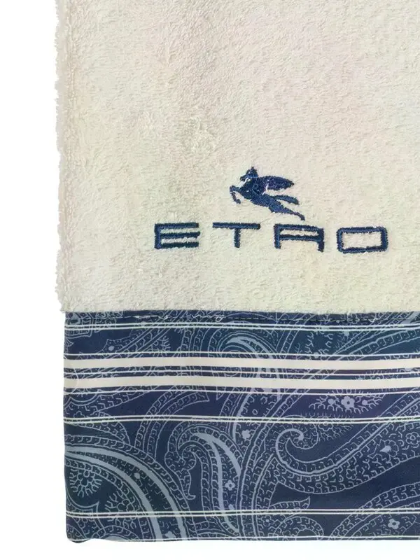Etro Paisley-print Logo-embroidered Towels Set - White