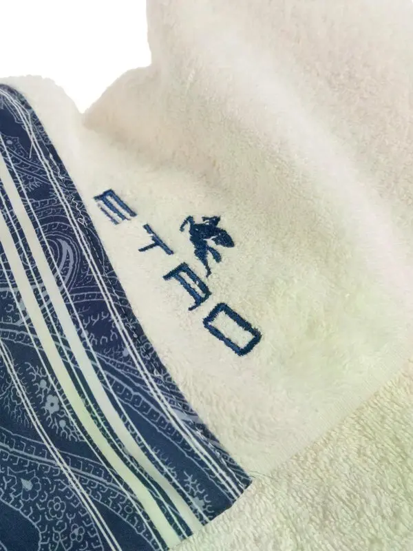 Etro Paisley-print Logo-embroidered Towels Set - White
