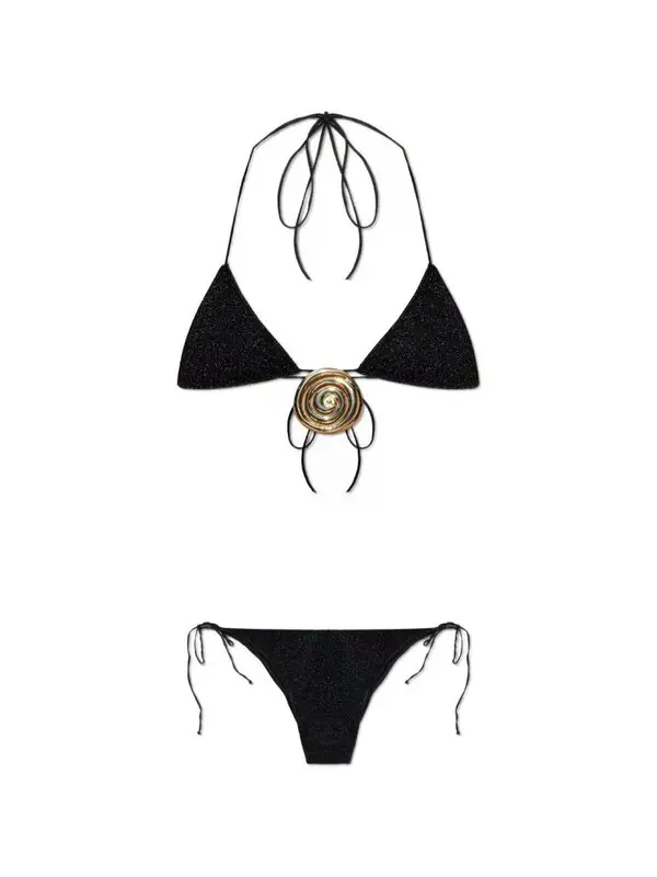 Oseree Embellished Lurex Triangle Bikini