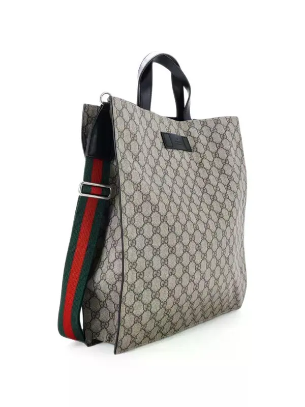 Gucci Convertible Soft Open Gg Coated Canvas Tall Tote Bag