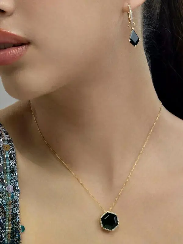 LISA NIK Yellow Diamond Hoop Earrings