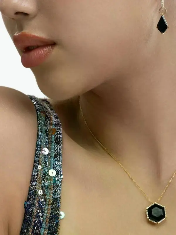 LISA NIK Yellow Diamond Hoop Earrings