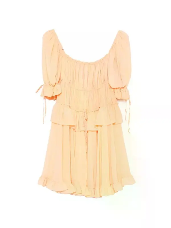 Chloé Ruffled Tiered Mini Dress - Orange