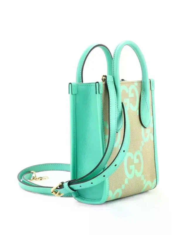 Gucci Vertical Tote Jumbo Gg Canvas Mini Crossbody Bag
