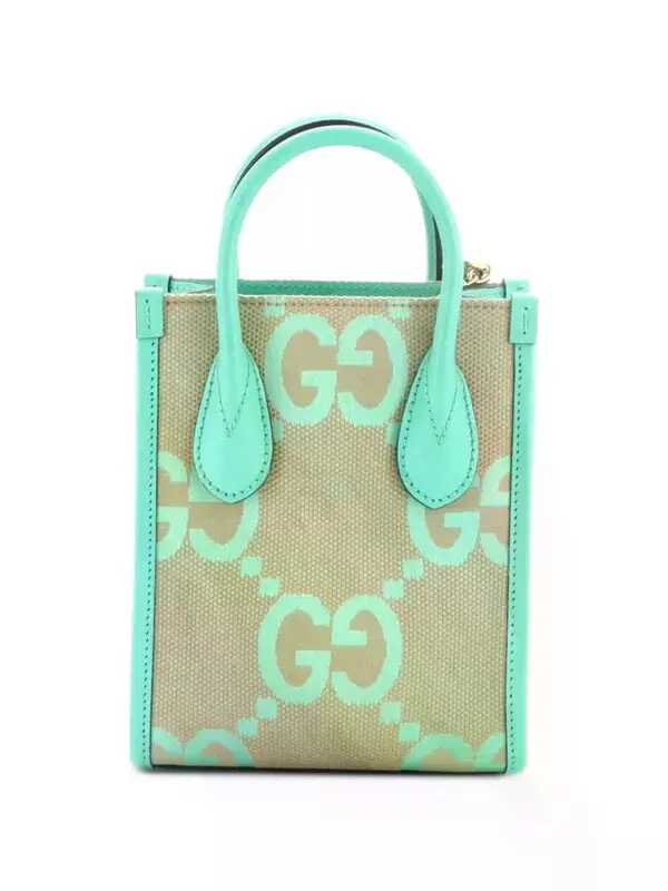 Gucci Vertical Tote Jumbo Gg Canvas Mini Crossbody Bag - Green