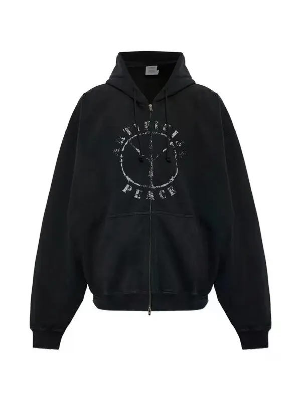 Vetements Graphic-print Zip-up Hoodie