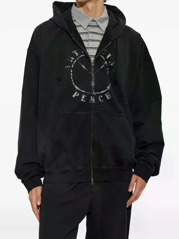 Vetements Graphic-print Zip-up Hoodie
