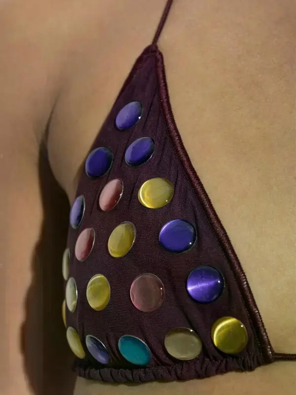 Oseree Appliqué-detailed Triangle Bikini