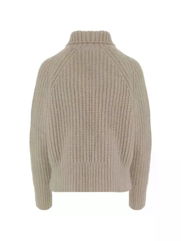 ALLUDE Ribbed-knit Half-zip Sweater
